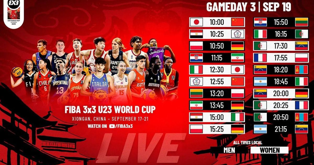 LIVE 🔴 FIBA 3x3 U23 World Cup 2025 | Gameday 3-Session 1 | #3x3Basketball